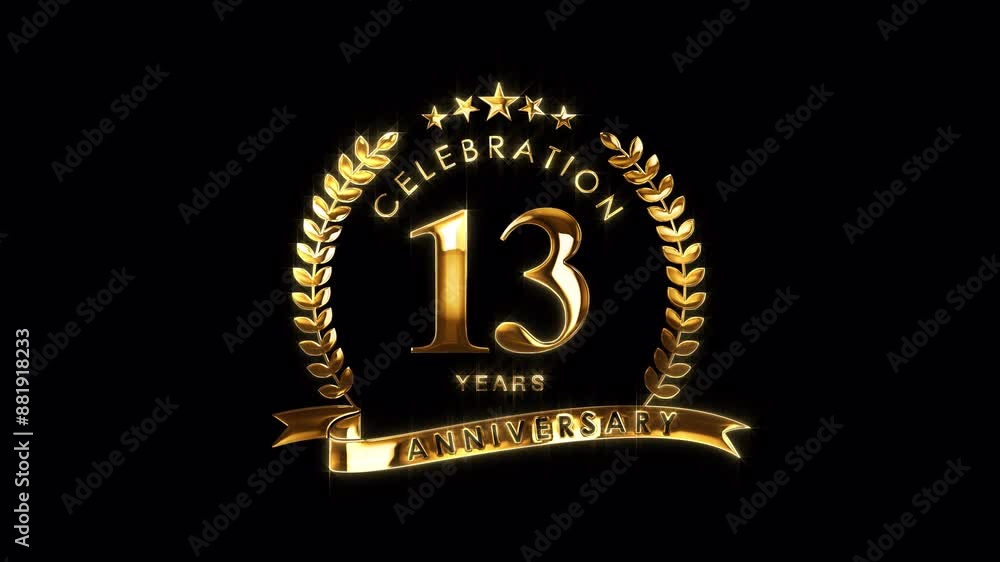 Luxurious 13th Anniversary Celebration. Golden 13 Years Anniversary ...