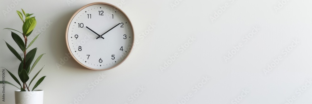 Timeless Wall Clock Symbolizing Precise Time Management, Underlining ...