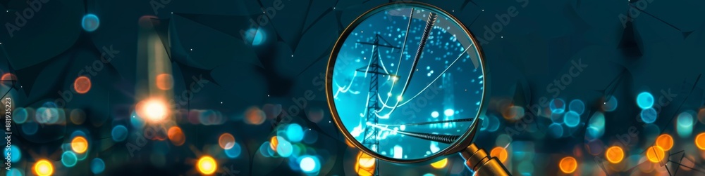 Advanced Power Grid Analysis and Research Symbolized by a High-Tech ...