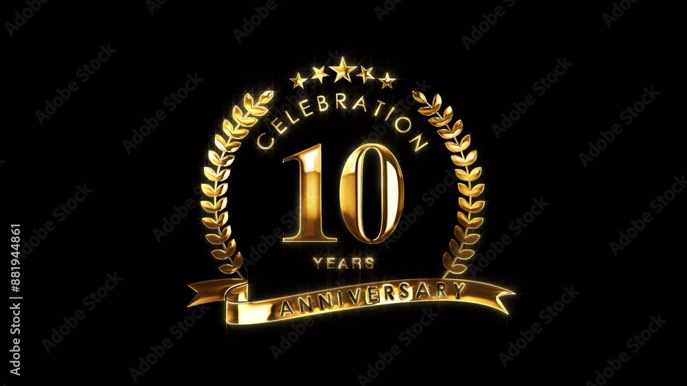 Luxurious 10th Anniversary Celebration. Golden 10 Years Anniversary ...