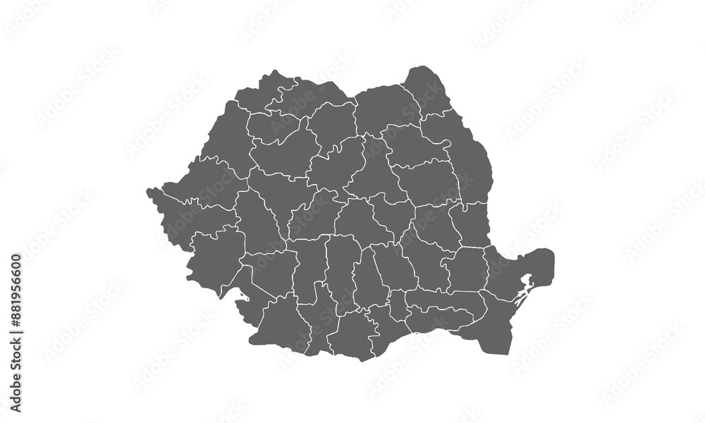 Map of Romania isolated on white background. for website layouts ...