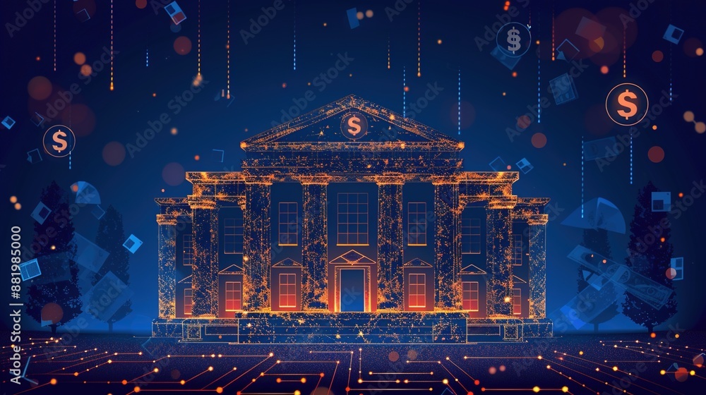 Investment banking and finance concept - 2d illustration sketch of a ...