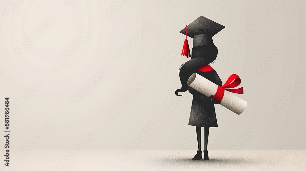 Stick man holding a diploma - graduation ceremony concept - Stick ...