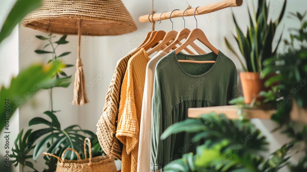 Encourage sustainable fashion with eco-friendly clothing in a stylish ...