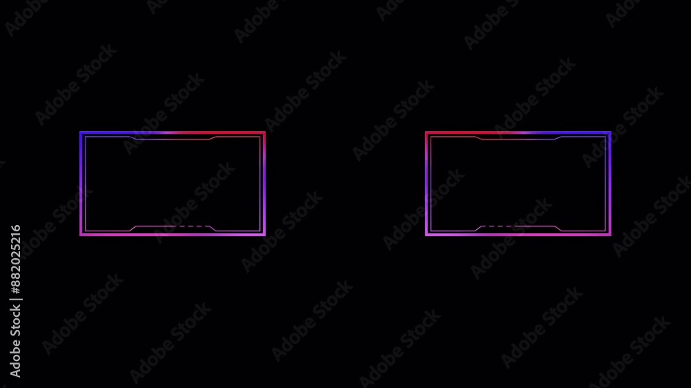 Looped light frame for game streaming video on a transparent background ...