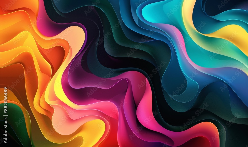 This stock wallpaper features holographic blobs, liquid glass color ...