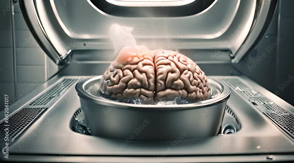 Washing Machine and Brain Concept. Brainwash Symbolism Stock Video ...