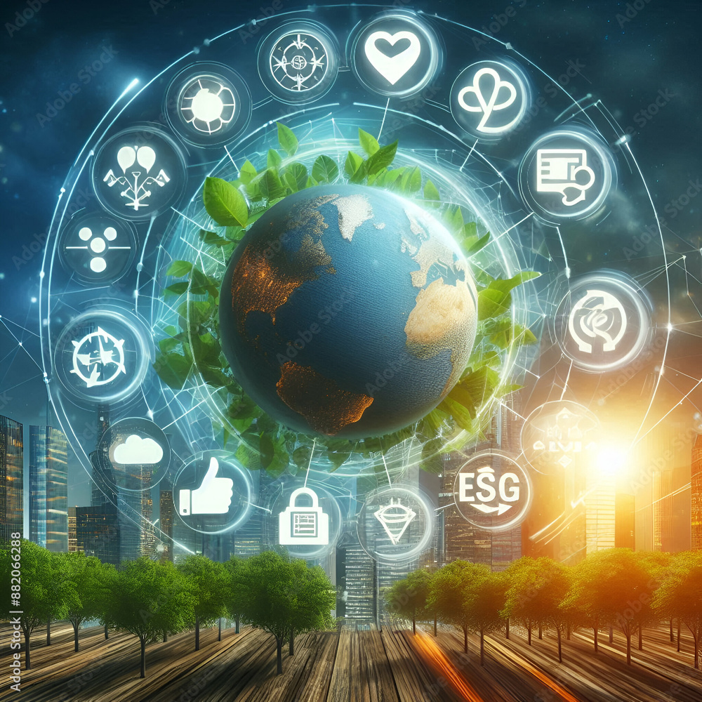 An illustration of the ESG (Environmental, Social, and Governance) risk ...