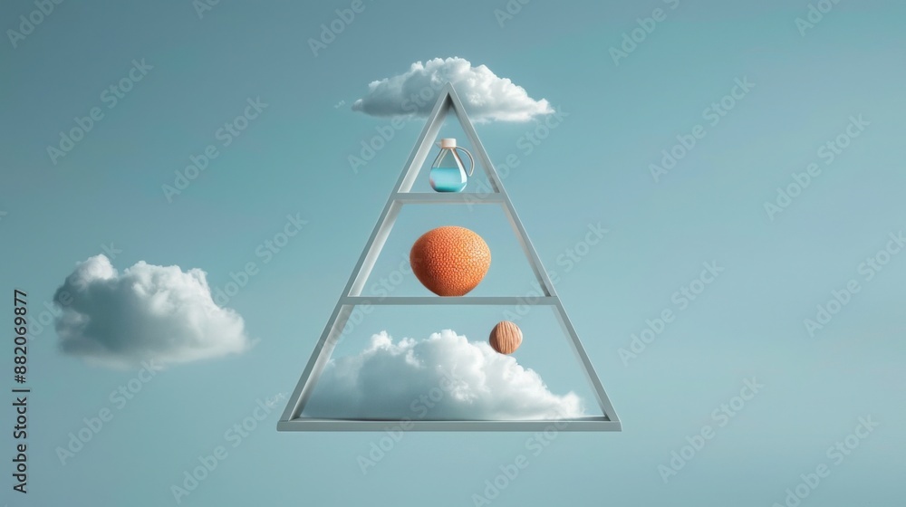 Maslow's Hierarchy of Needs depicted visually, showing each level with ...