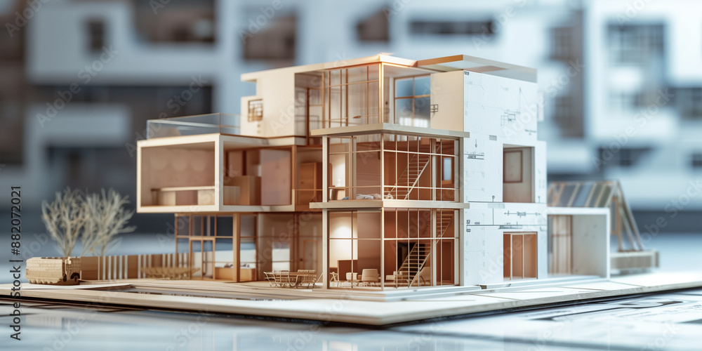 Architectural Model of a Modern House with Detailed Design Stock Photo ...