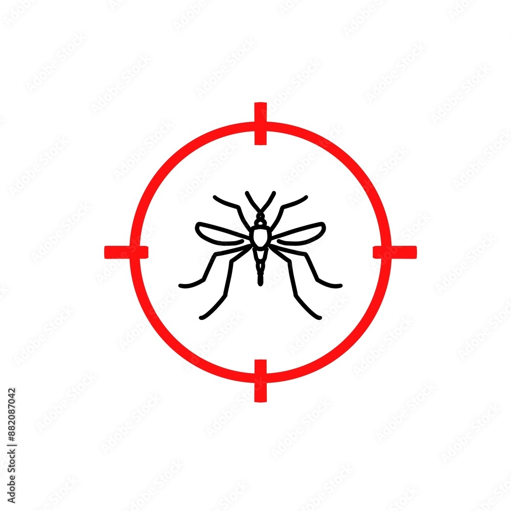 Crosshair target on mosquito , insect biting, sting insect control ...