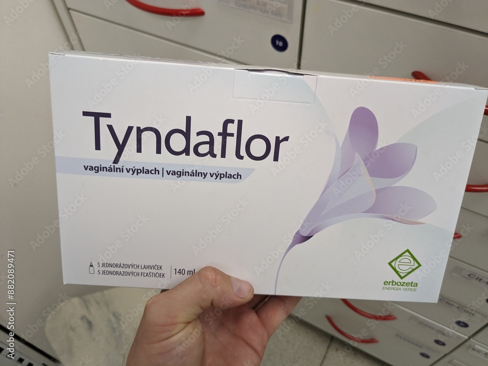 Prague, Czech Republic - July 10 2024: TYNDAFLOR box of medication with ...