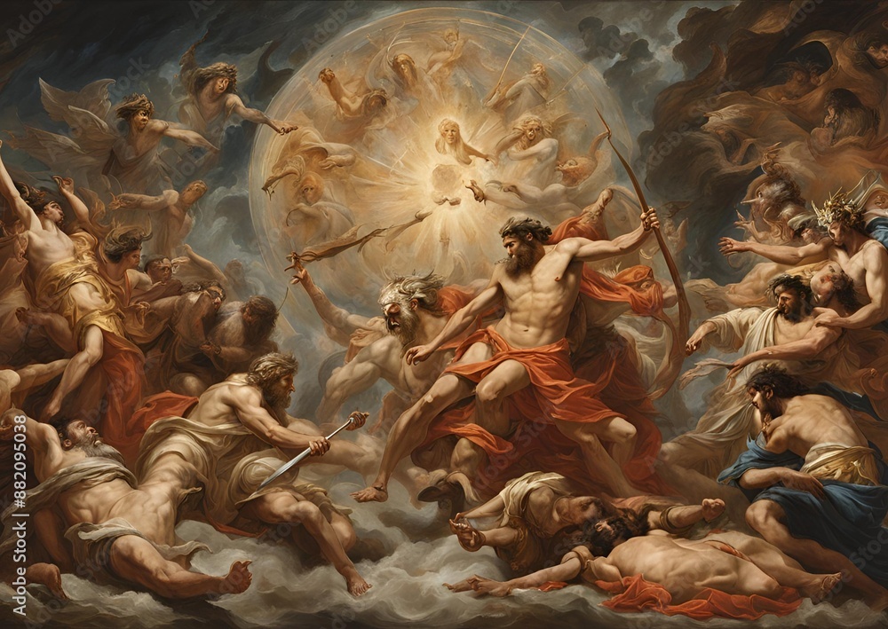 Iliad by Homer: Epic Ancient Greek Battle Scene Artwork Stock ...