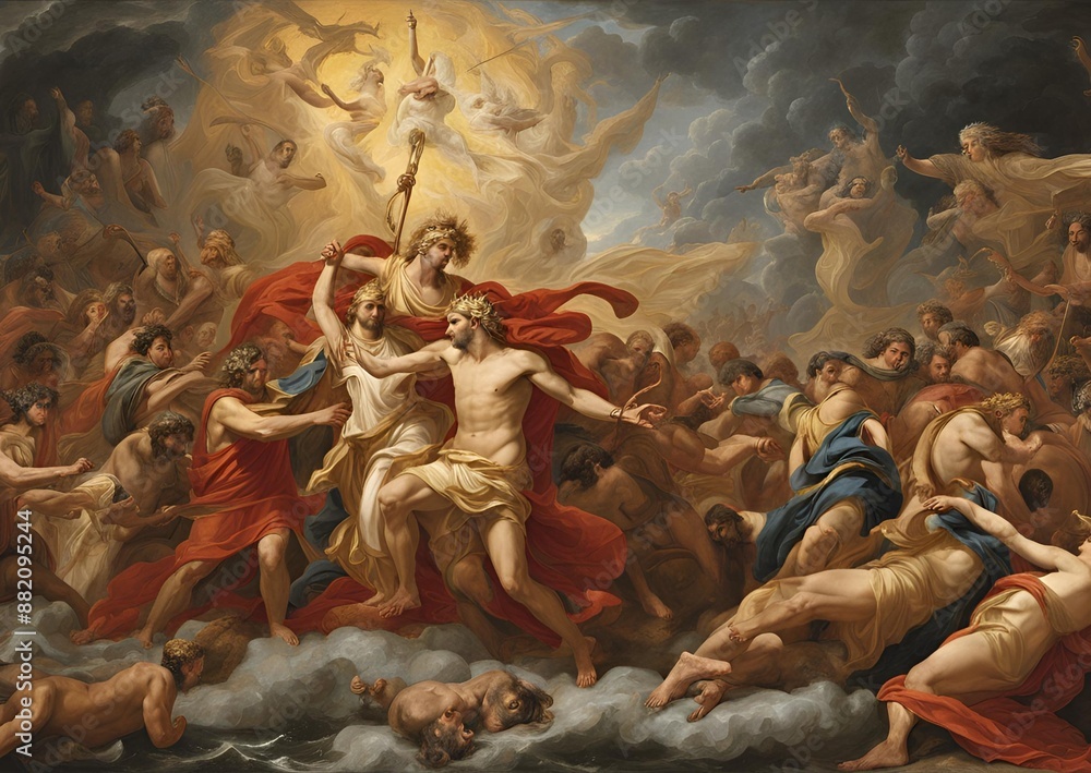 Iliad by Homer: Epic Ancient Greek Battle Scene Artwork Stock ...