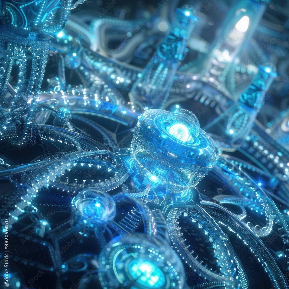 36. Quantum computing in healthcare, futuristic, blue and white ...