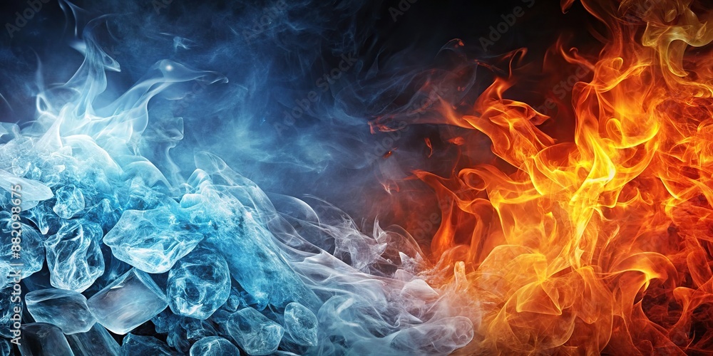 arte abstracto fuego y hielo frio y calor fondo de pantalla, calor ...