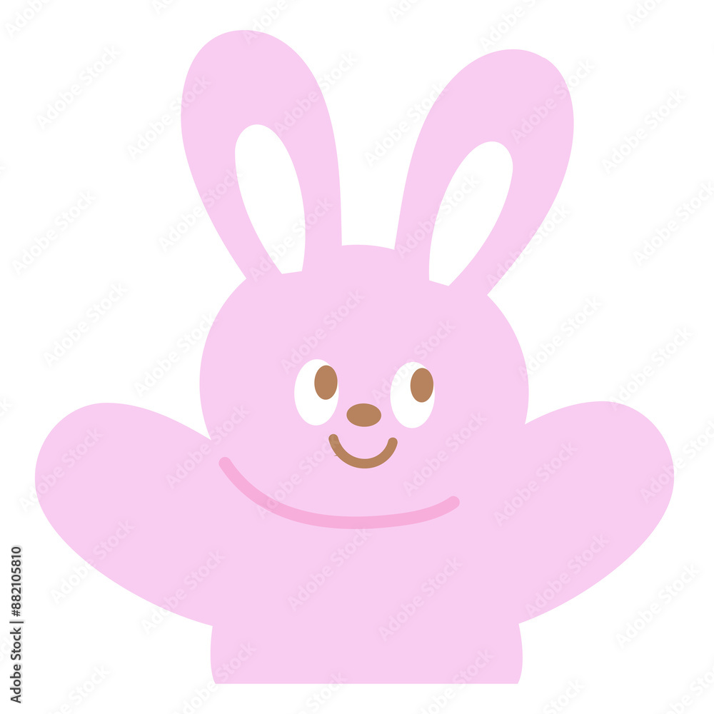 Illustration of pastel pink bunny png for cartoon character, comic ...
