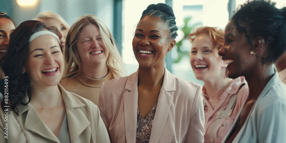 For startup firm team building, diversity, women, and work pals hug ...