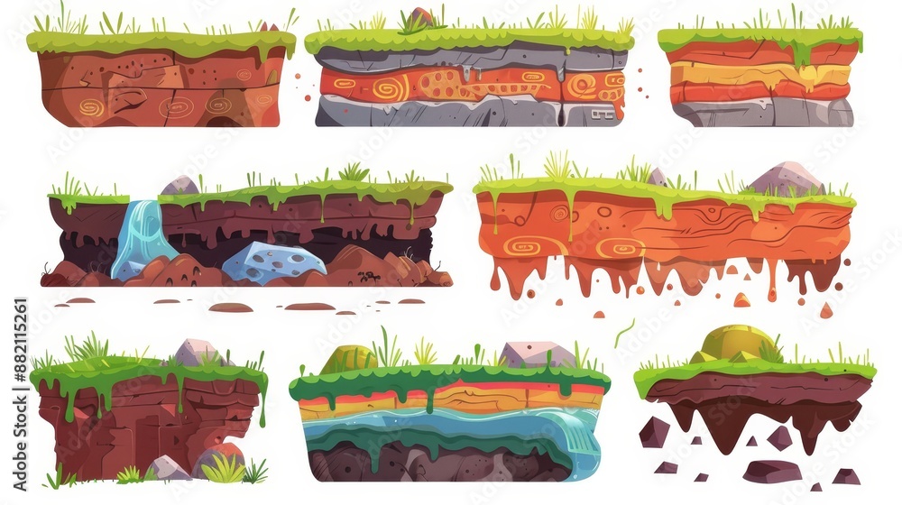 Creating seamless underground textures of soil with green grass and ...