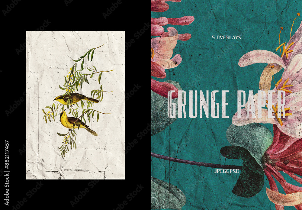 Grunge Paper Overlay Textures With Generative AI Stock Template | Adobe ...