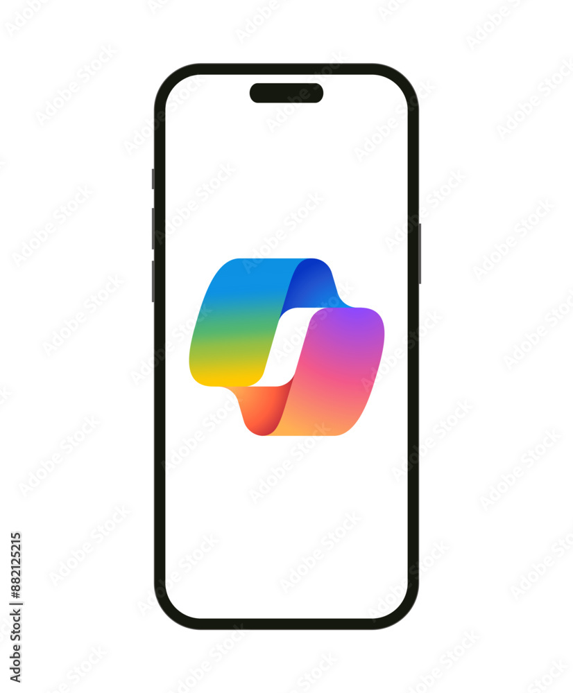 High resolution Microsoft Copilot logo on a smartphone screen. vector ...