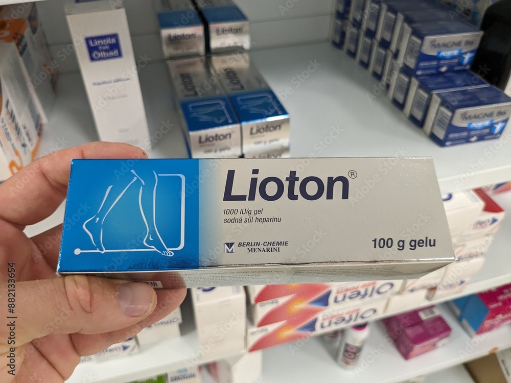 Prague, Czech Republic - July 10 2024: LIOTON GEL box of medication ...