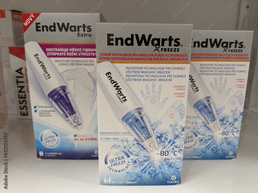 Prague, Czech Republic - July 10 2024: ENDWARTS box of wart removal ...