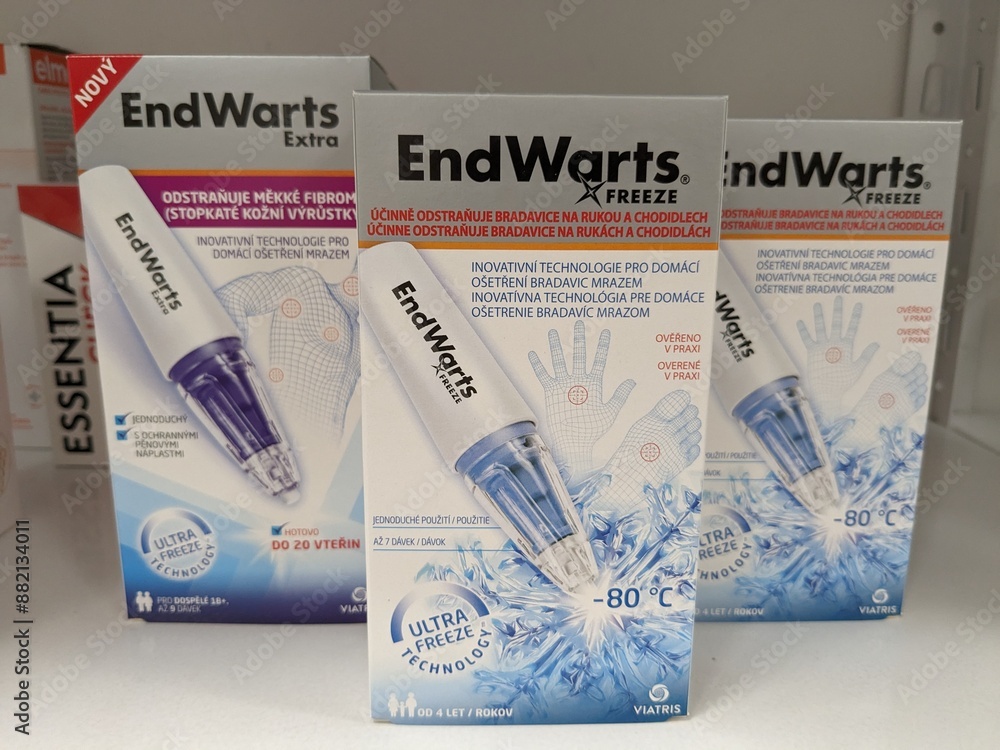 Prague, Czech Republic - July 10 2024: ENDWARTS box of wart removal ...