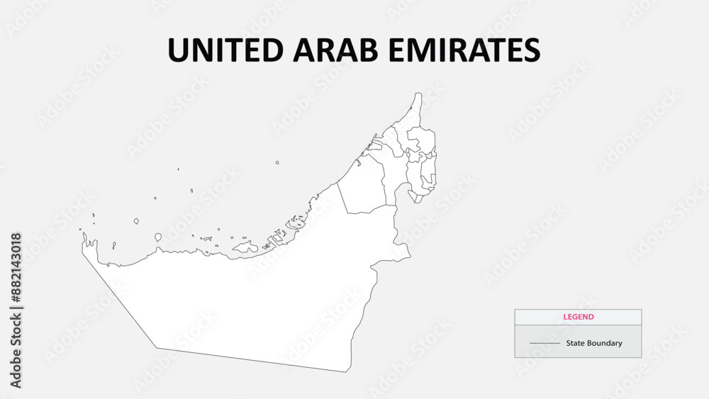 United Arab Emirates Map. State map of United Arab Emirates ...