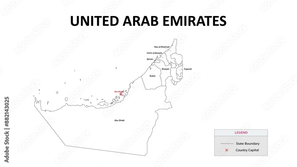 United Arab Emirates Map. State map of United Arab Emirates. State map ...