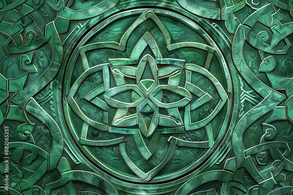 intricate green celtic patterns creating a mesmerizing background the ...