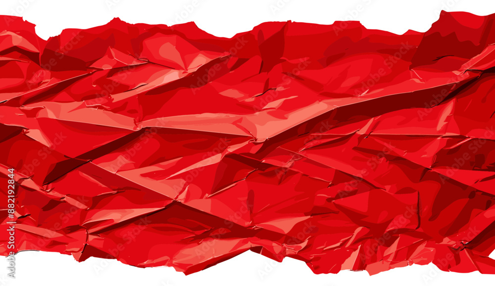 Crumpled and creased blank red paper poster texture vector background ...