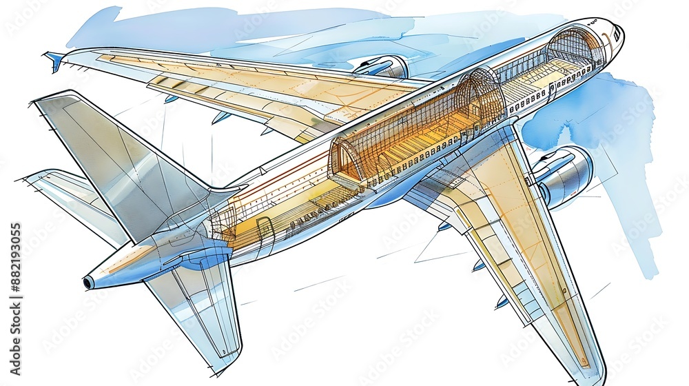 Design the cross-section of an airplane wing, illustrating airfoil ...