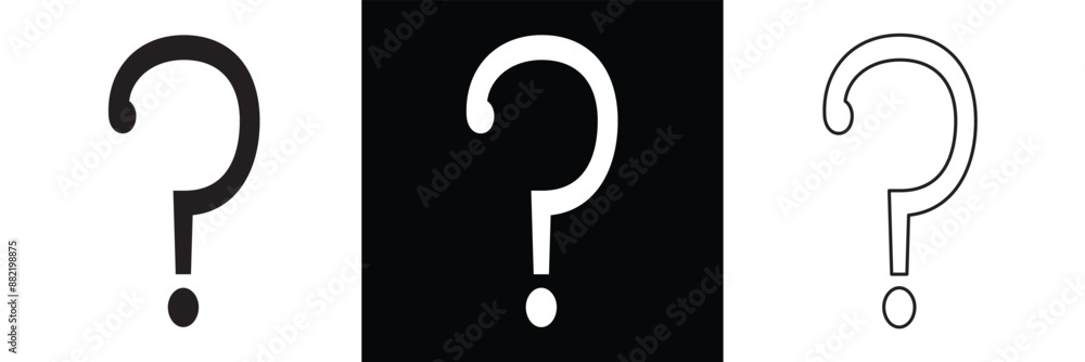 Simple red question mark icon, vector file with changeable line width ...