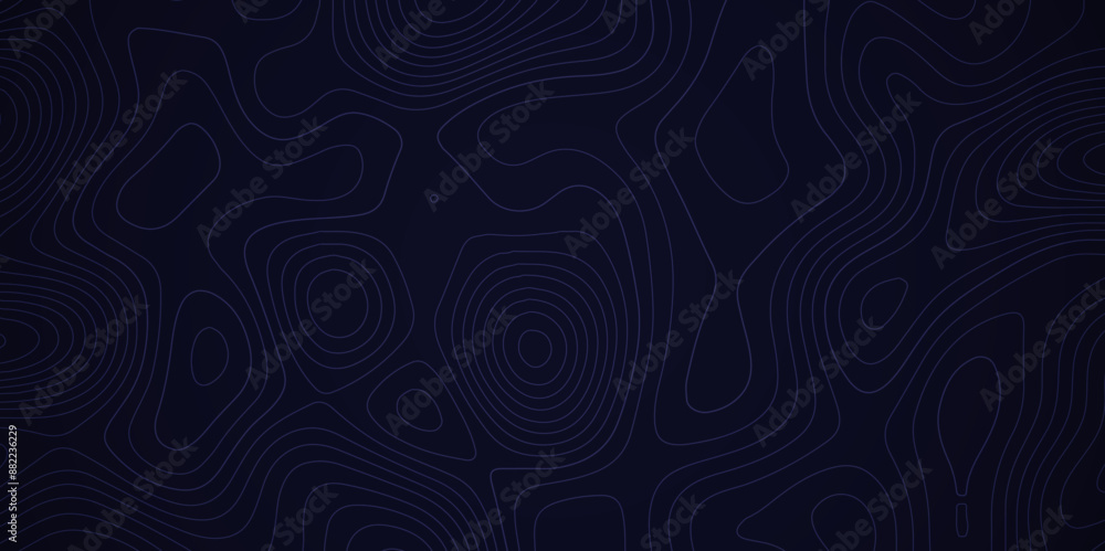 Abstract background wavy topographic line contour geography map ...