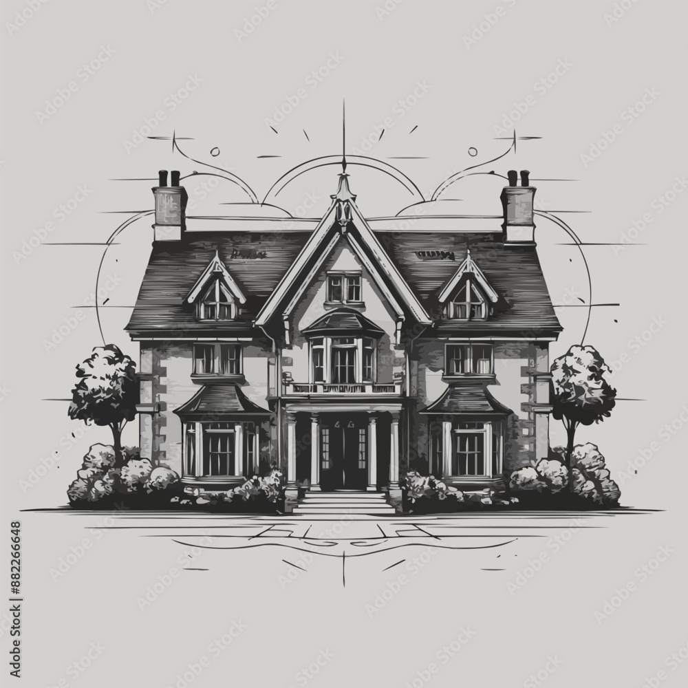 Flat sketch drawing of Venice canals and gondolas, minimalist style ...