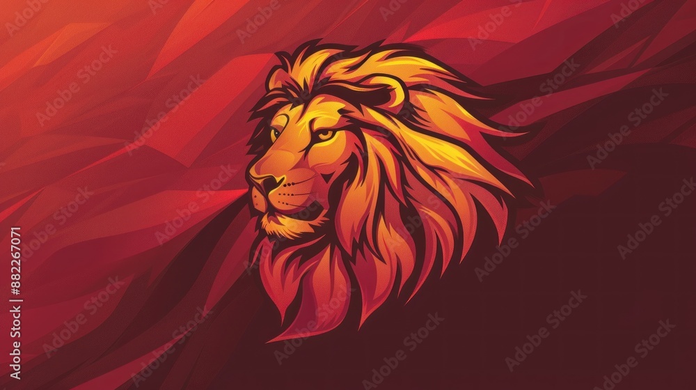 Lion head mascot logo background wallpaper AI generated image Stock ...
