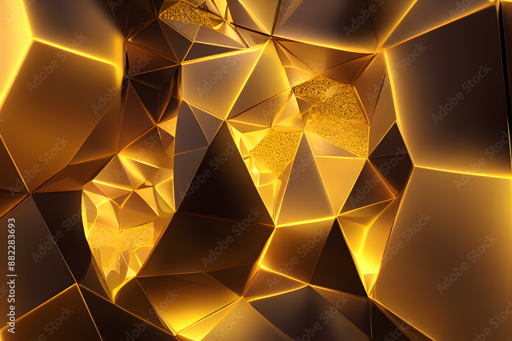 3d render of abstract art of surreal 3d background with triangles ...
