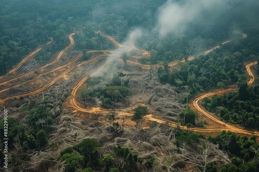 Deforestation in the Amazon Rainforest Stock Photo | Adobe Stock
