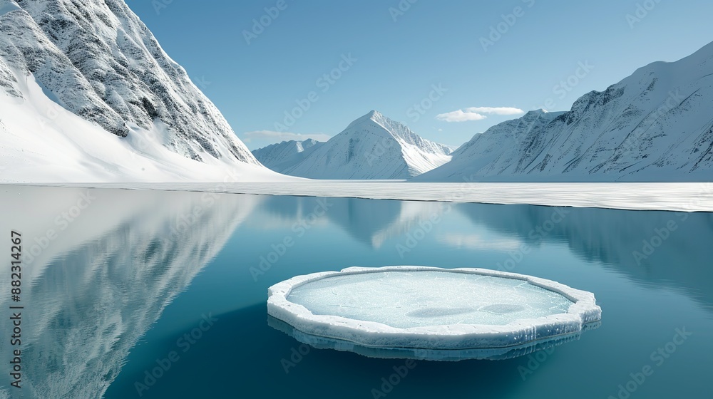 Abstract image of melting glaciers and permafrost, illustrating the ...