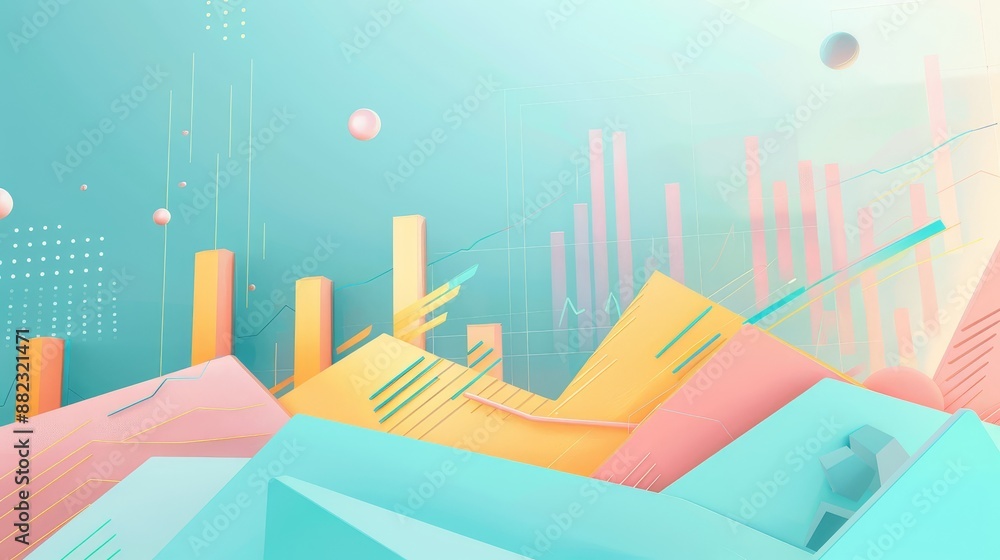 Abstract Colorful 3D Shapes with Geometric Patterns - A digitally ... Abstract Colorful 3D Shapes with Geometric Patterns - A digitally ...