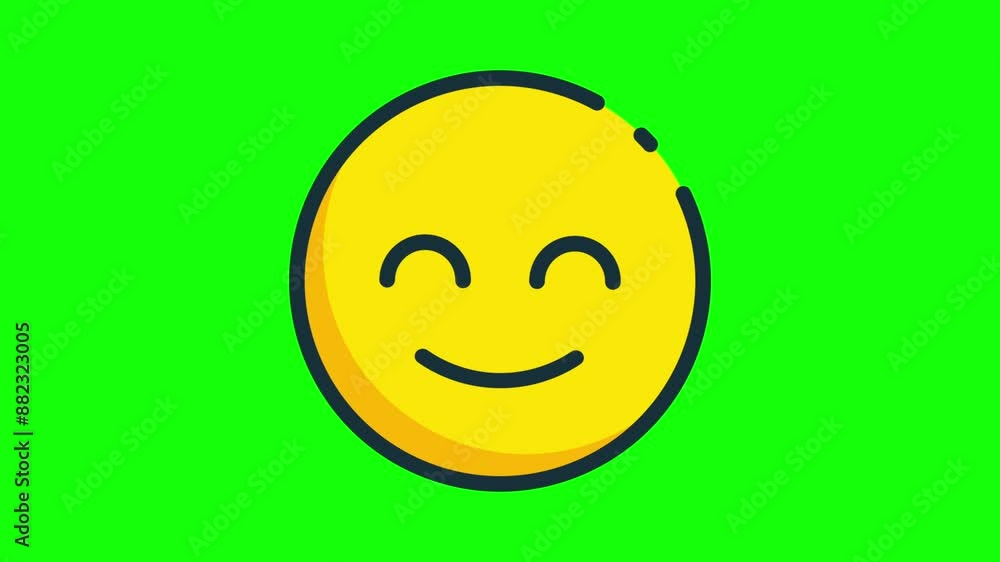 2D emoji smiling face with smiling eyes animated icon. 4K animated icon ...