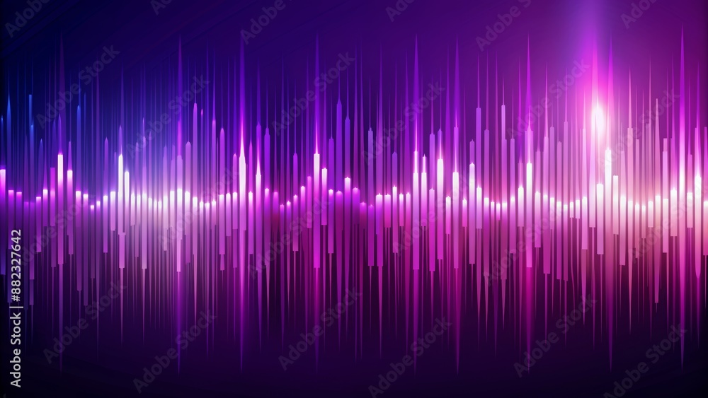 Vibrant purple gradient background illuminated by undulating waveforms ...