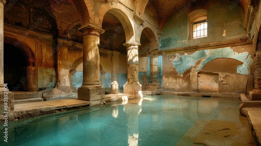 Foto de Ancient Roman Bathhouse with Pool - Historic Roman bathhouse ...