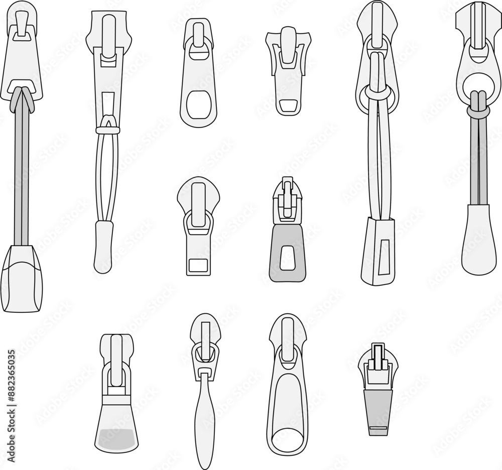 Poster Zipper Pull Technical Fashion Illustration Outerwear Design ...