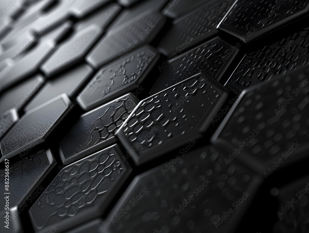 Black background with a dark grey hexagonal pattern, this high ...