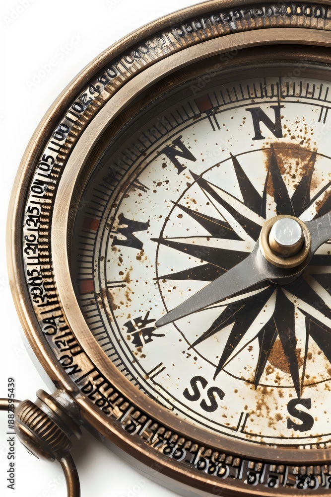 Vintage Brass Compass: Detailed Antique Navigation Tool with ...