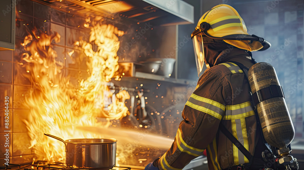 Fire in the Kitchen Residential Fire: Emergency Situation, Home Safety ...