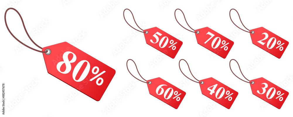 Number and percent signs and price tag sale discount design for store ...