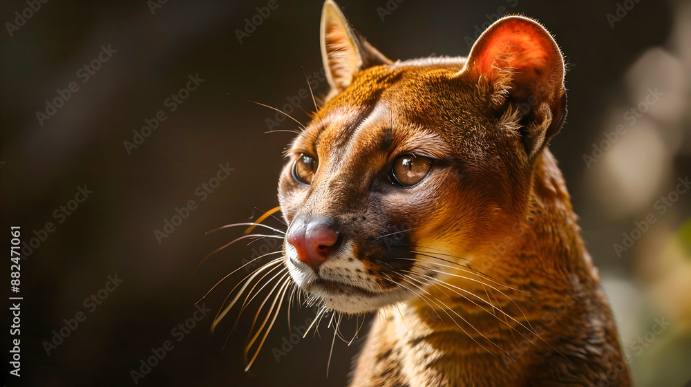 Majestic Portrait of the Elusive Fossa a Unique Carnivore from the ...